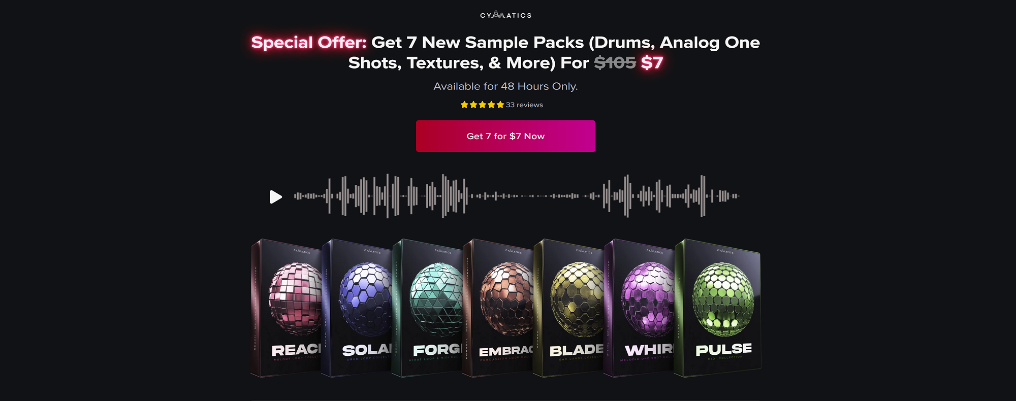 【Cymatic厂牌EDM多风格黑色星期五套装】Cymatics – 7 for 7 2024 Version – EDMTOP.TOP